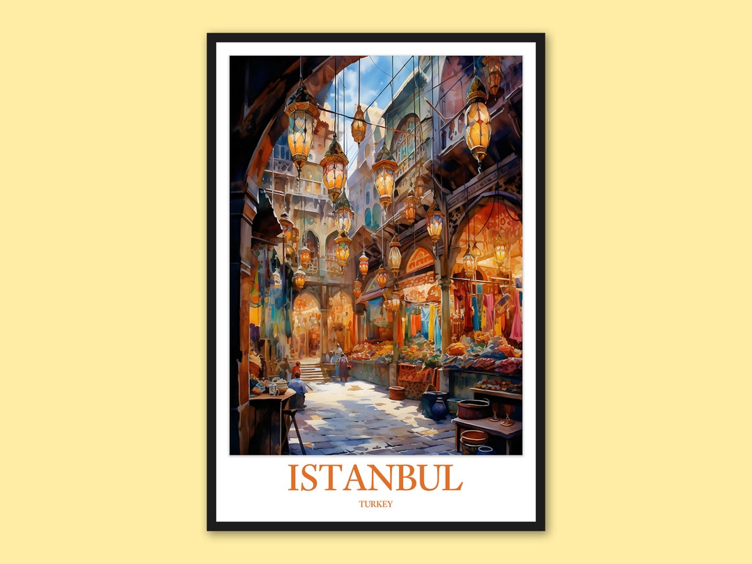 Istanbul Grand Bazaar Wall Art Istanbul Poster Istanbul Print Art ...