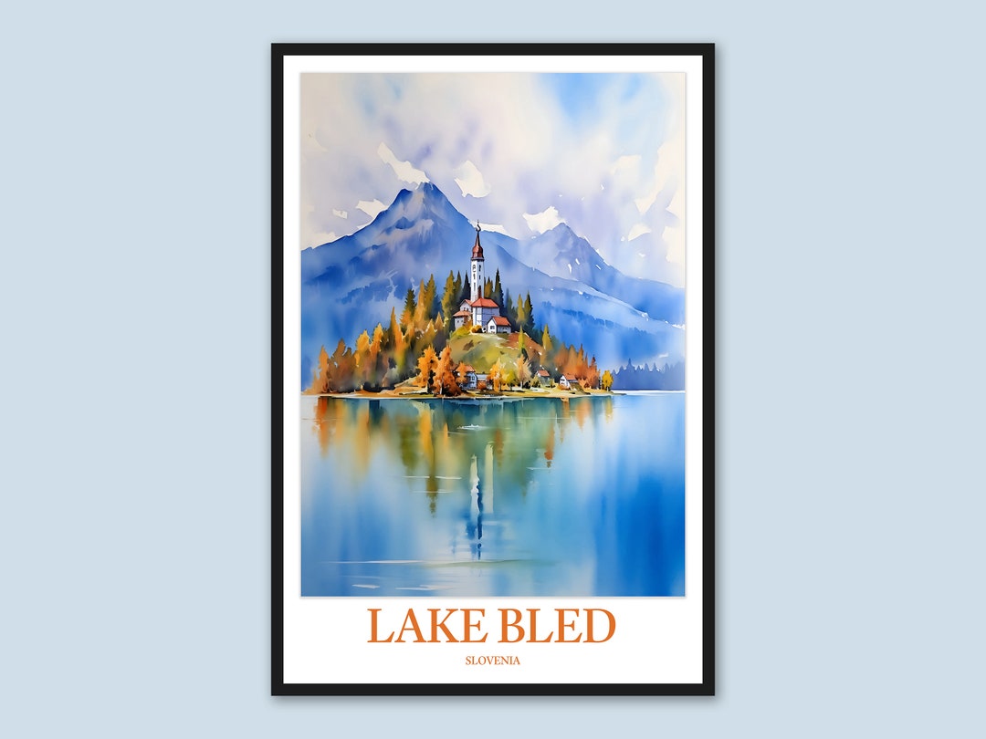Lake Bled Print Art Lake Bled Poster Lake Bled Wall Art Lake - Etsy