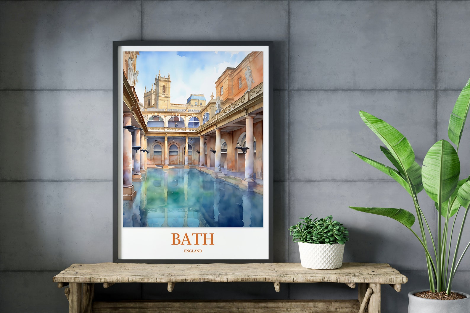 Bath England Travel Poster: Roman Baths Print - Etsy