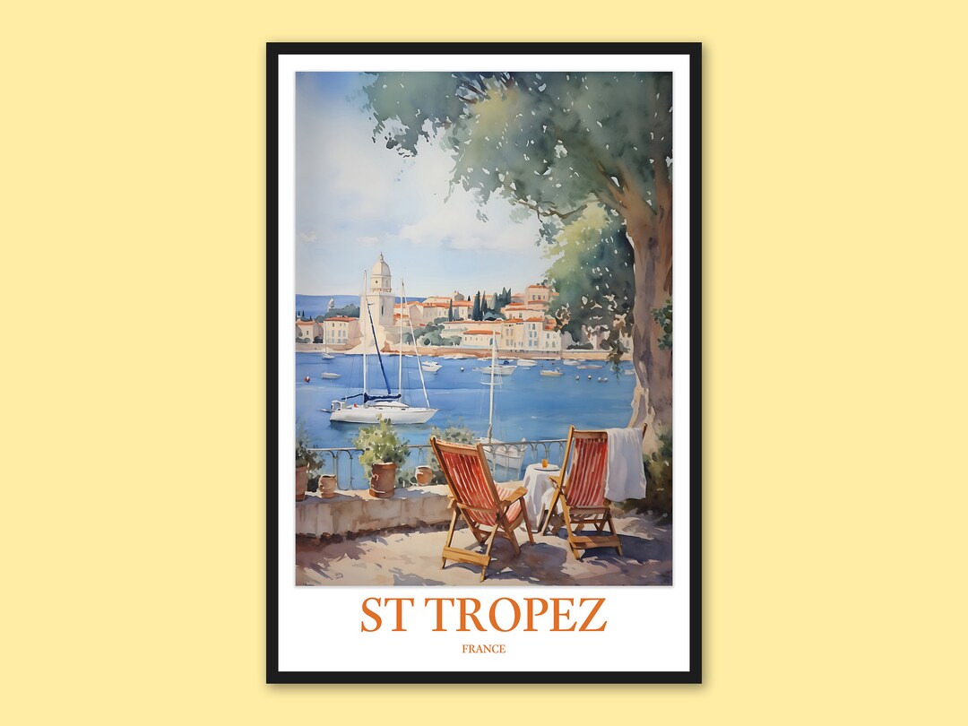 St Tropez Print Art St Tropez Poster St Tropez Wall Art St Tropez Wall Decor St Tropez Travel ...