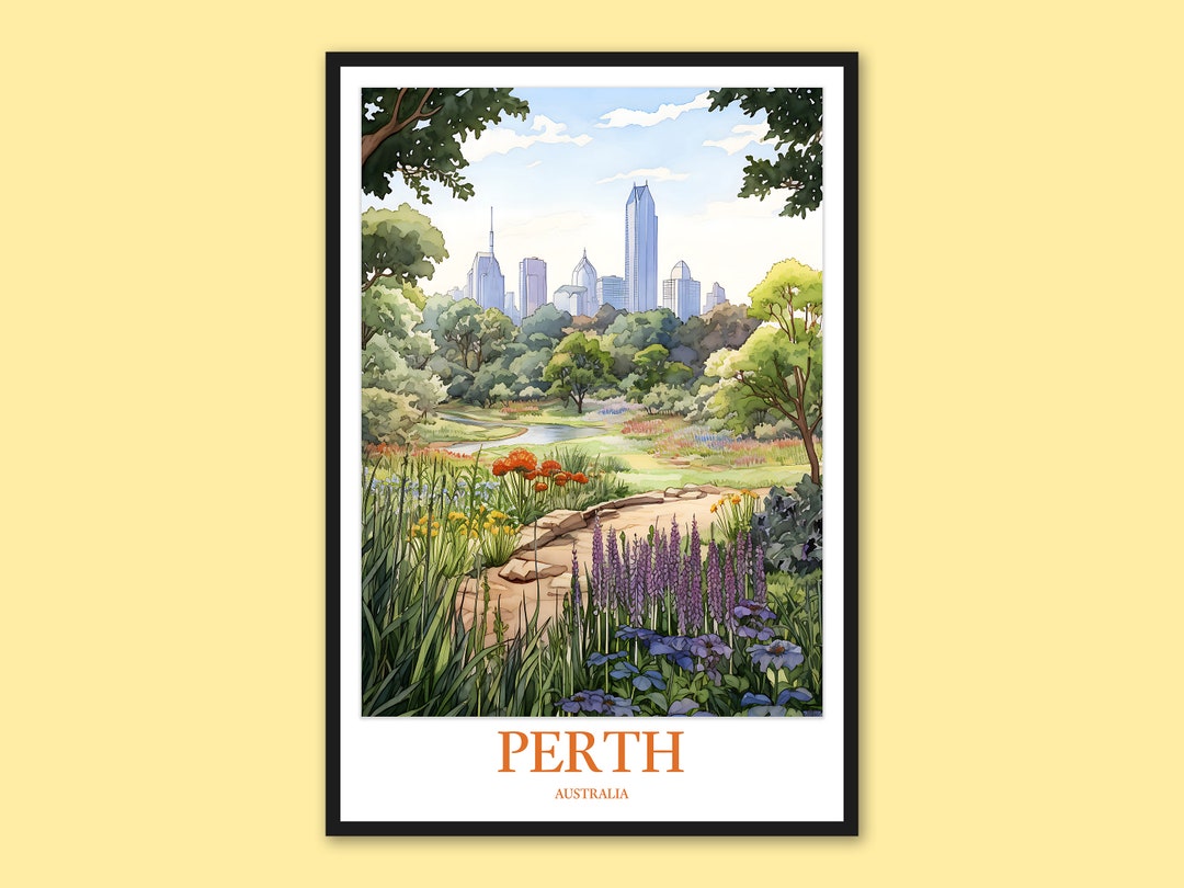 Perth Print Perth Wall Decor Perth Travel Print Wall Art Perth Poster ...