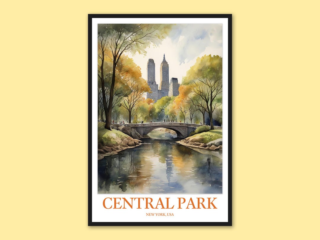 Central Park Travel Print Wall Art Central Park Poster Central Park ...