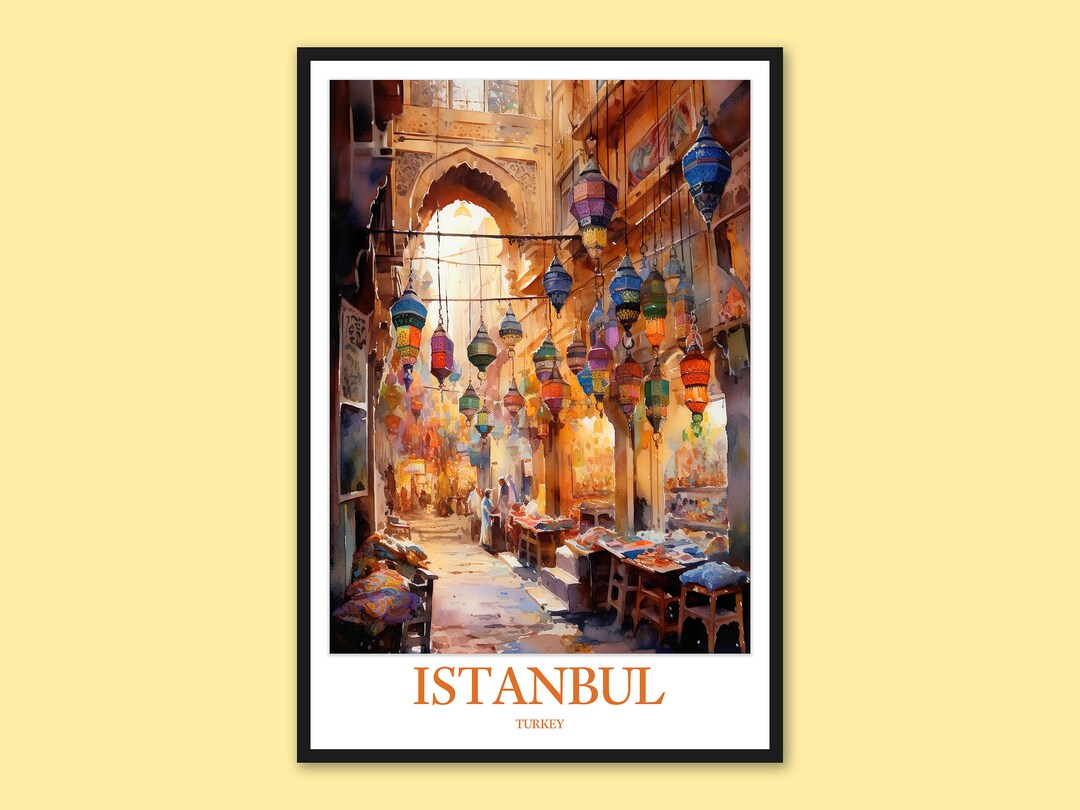 Istanbul Grand Bazaar Print: Colorful Turkey Travel Wall Art - Etsy