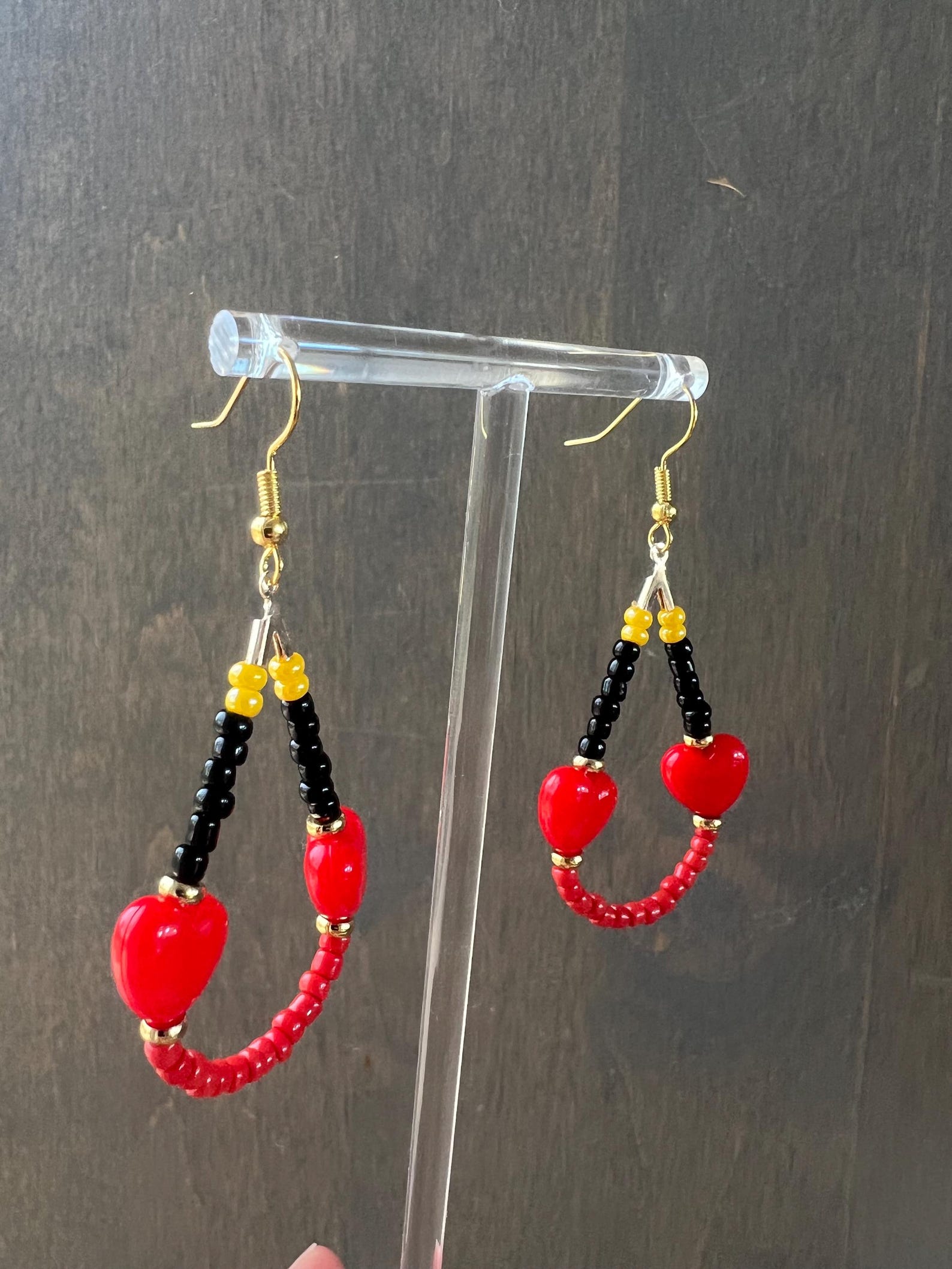 Queen of Hearts Earrings, Girl in Wonderland Earrings, Beaded Earrings ...