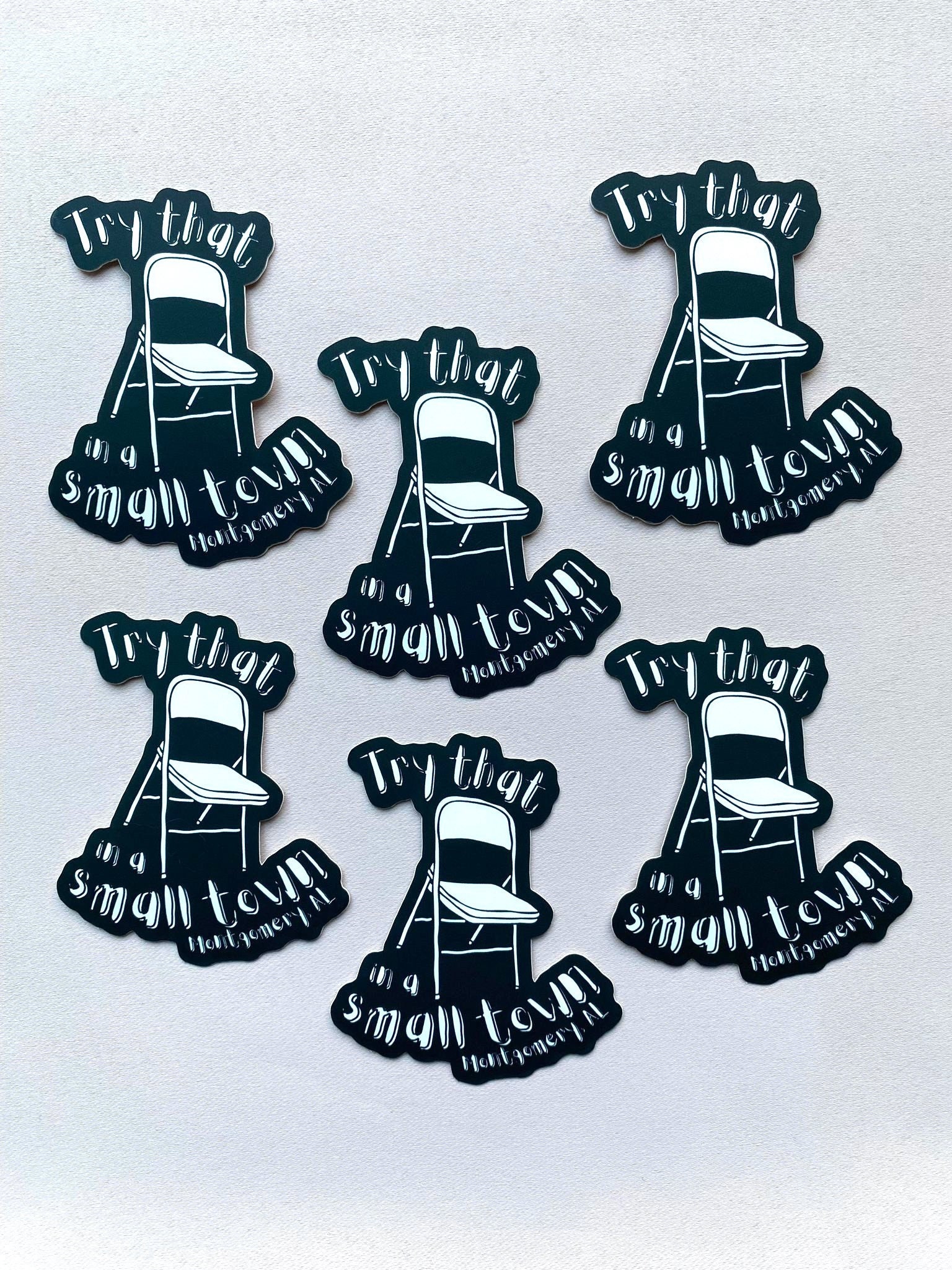 Montgomery Chair Vinyl Sticker, FAFO in a Small Town, Montgomery Brawl ...
