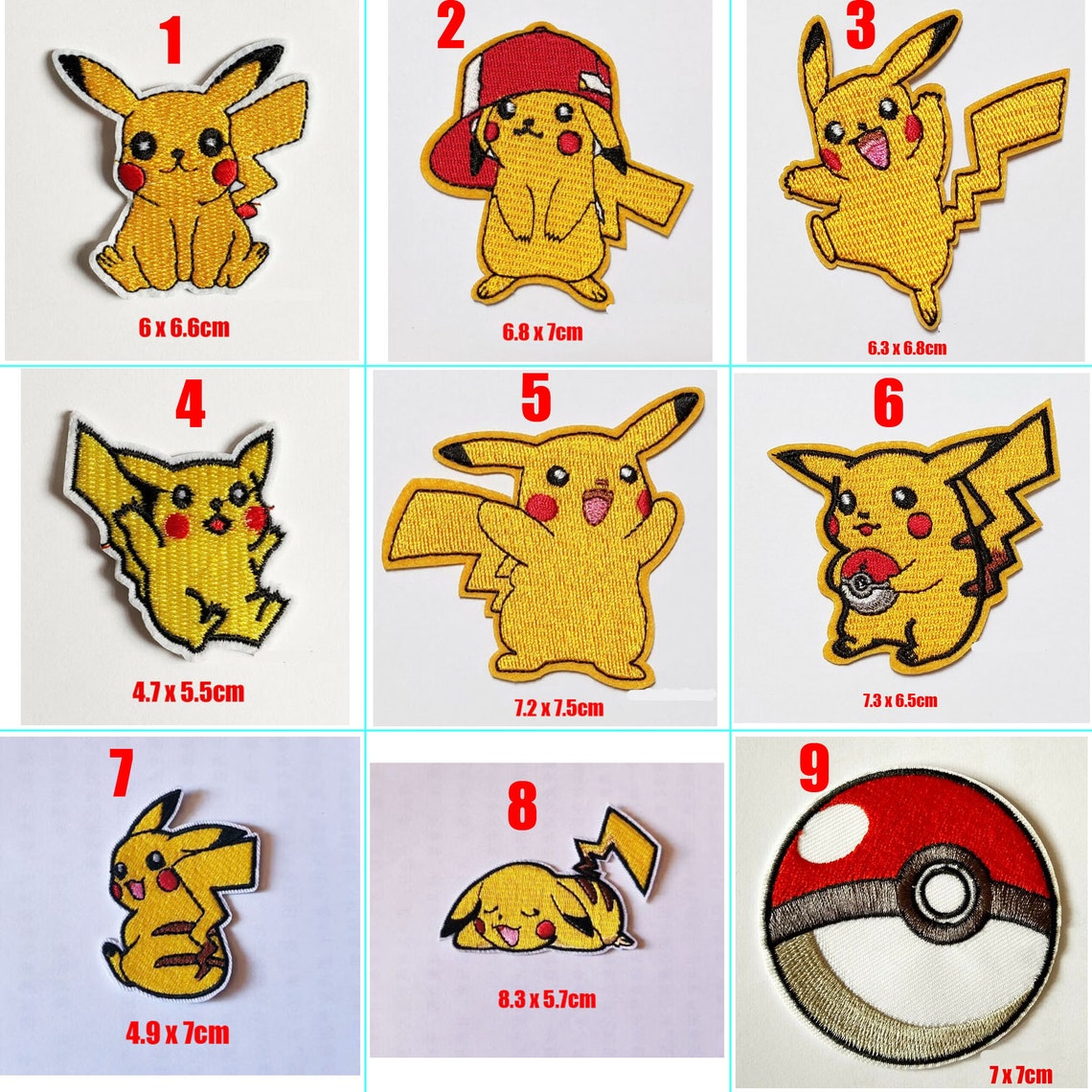 Japanese Pokemon Pikachu Pocket Monsters Ball Patch Badge Iron on Sew ...