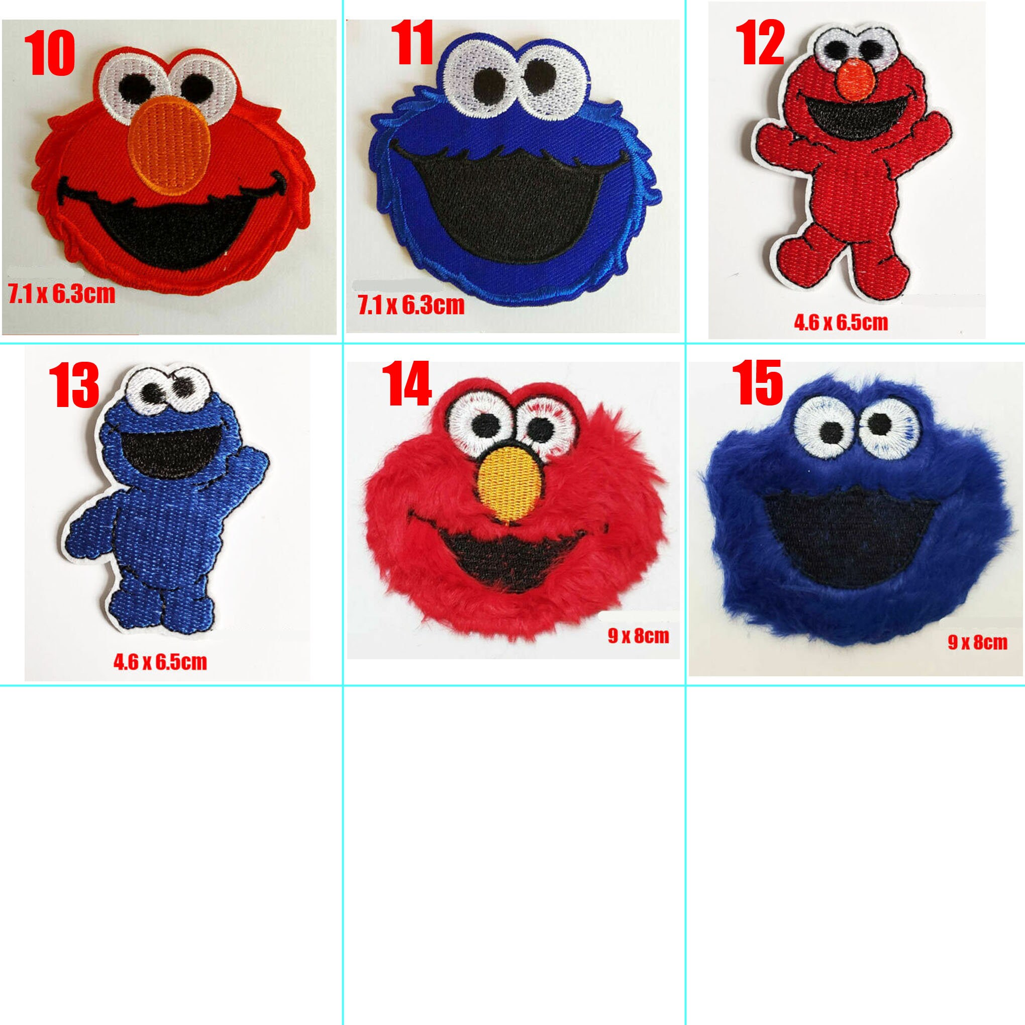 Red Blue Cookie Monster Muppets Iron on Sew on Patch Badge - Etsy