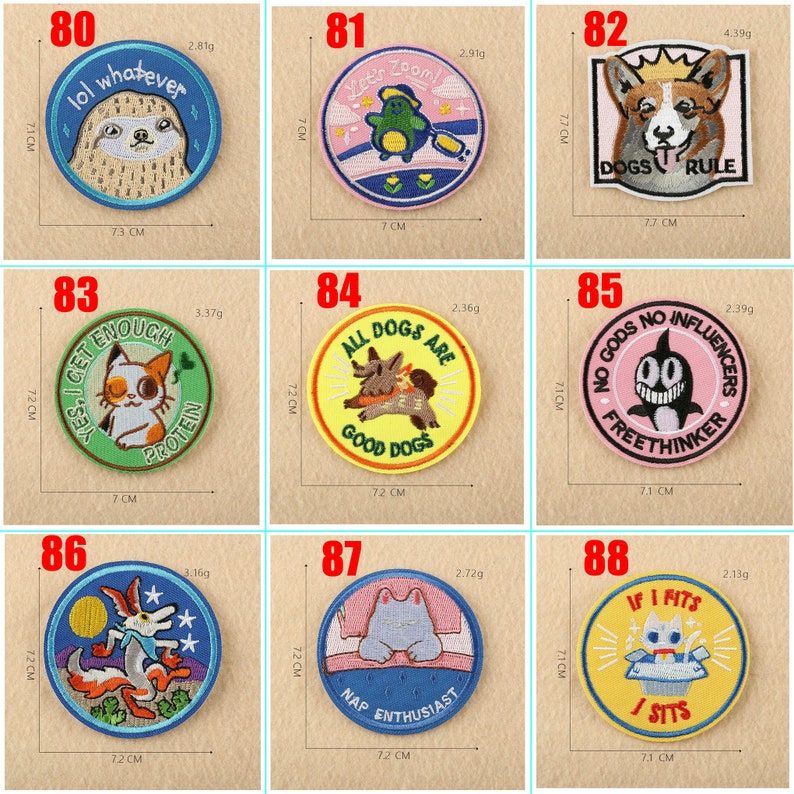 Popular Round 2 Earth All Dogs Desert Floyd Whatever Loser Iron Sew on ...