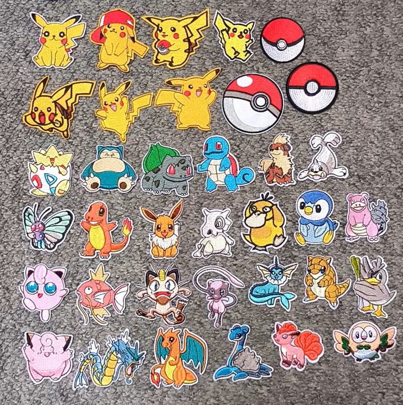 Japanese Pokemon Pikachu Pocket Monsters Ball Patch Badge Iron on Sew ...