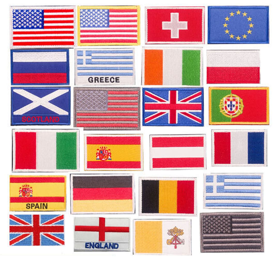 Flag Patches --- National Country Flag Badges Sew on Iron on 8 X 5cm - Etsy