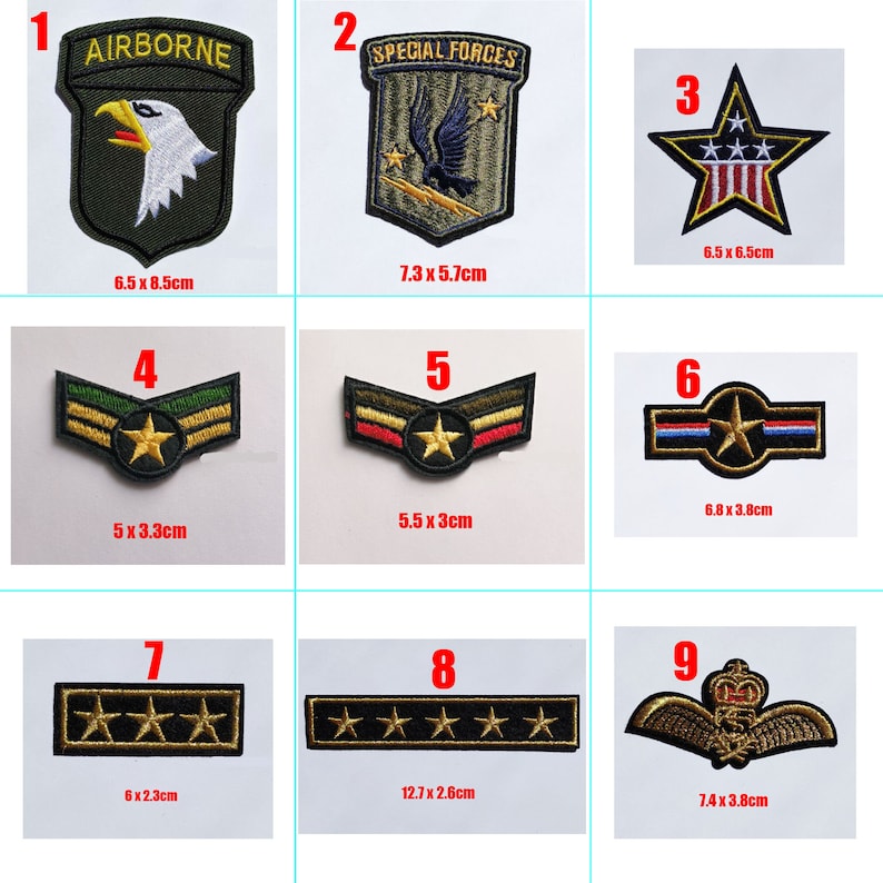 Military Army Patches Badges Iron on Sew On - Etsy