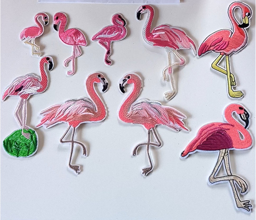 Pink Flamingo R -------- Sew on Iron on Patches Badges - Etsy