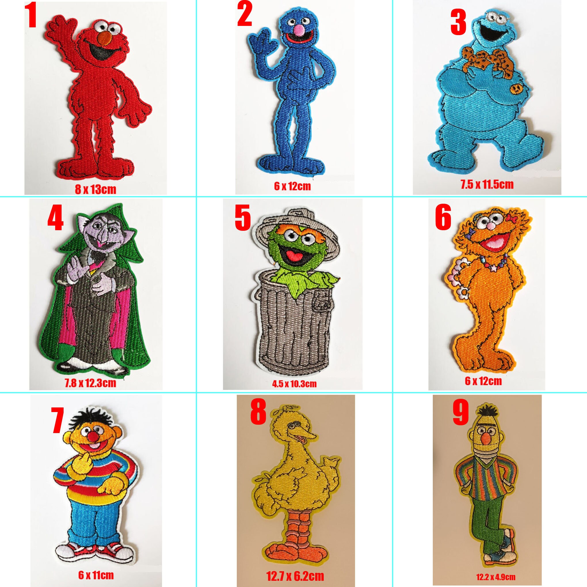 Red Blue Cookie Monster Muppets Iron on Sew on Patch Badge - Etsy