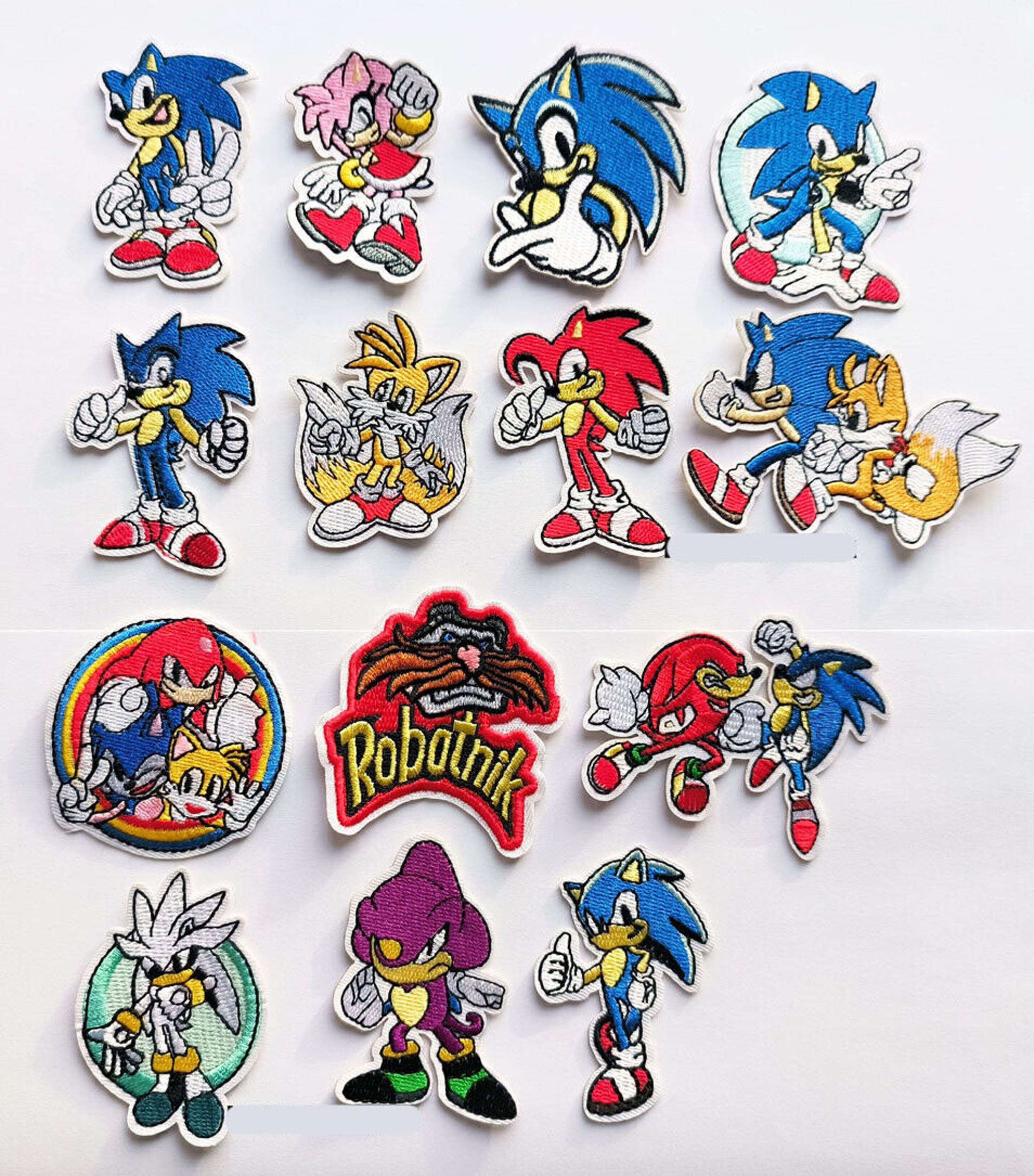 Sonic Hedgehog Tails Fox Knuckles Eggman Patch Badge Iron on Sew on ...