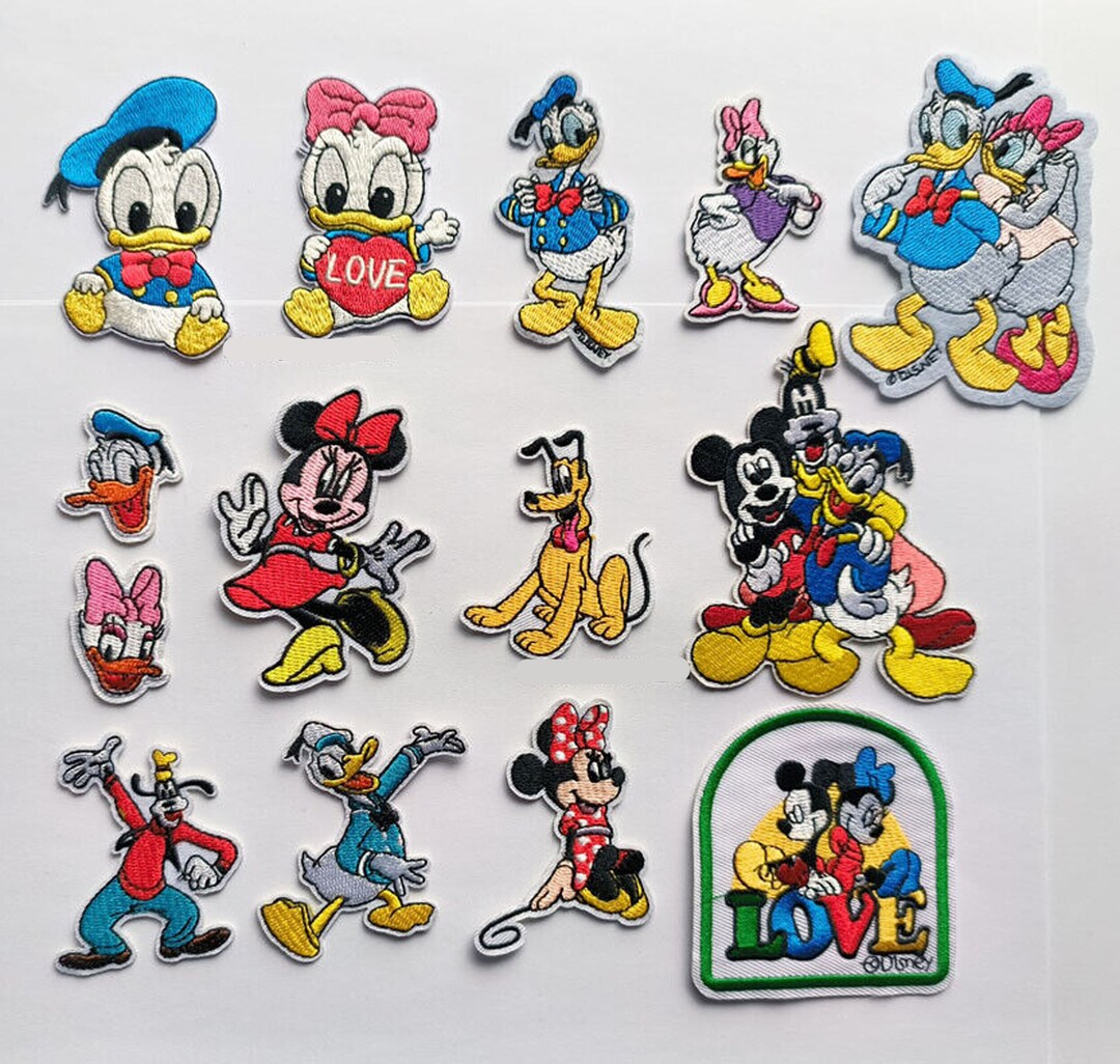 New 2024 Mickey Mouse Minnie Donald Duck Pluto Dog Iron on Patch Badge - Etsy