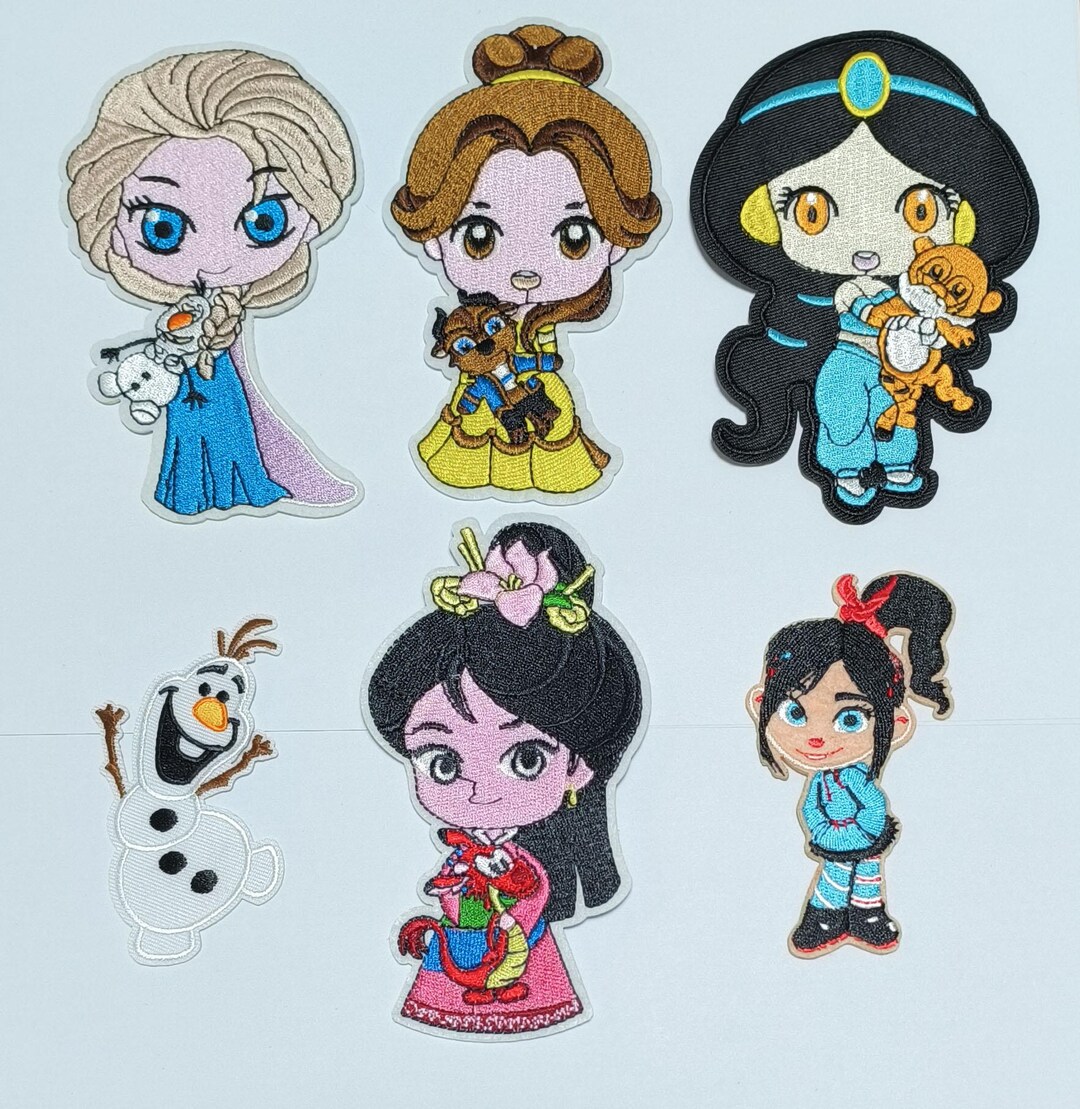 Snow White Aladdin Beauty and Beast Frozen Patches Badges Iron on Sew ...