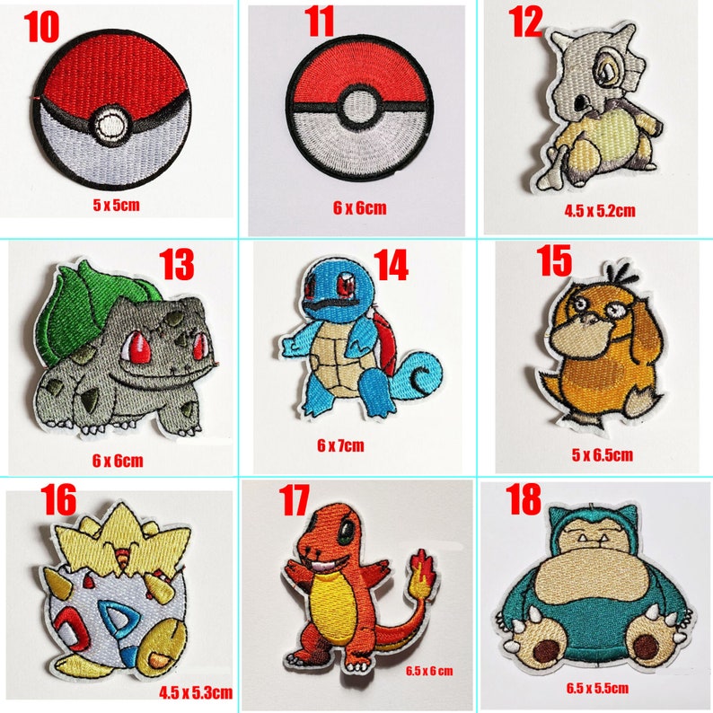 Japanese Pokemon Pikachu Pocket Monsters Ball Patch Badge Iron on Sew ...