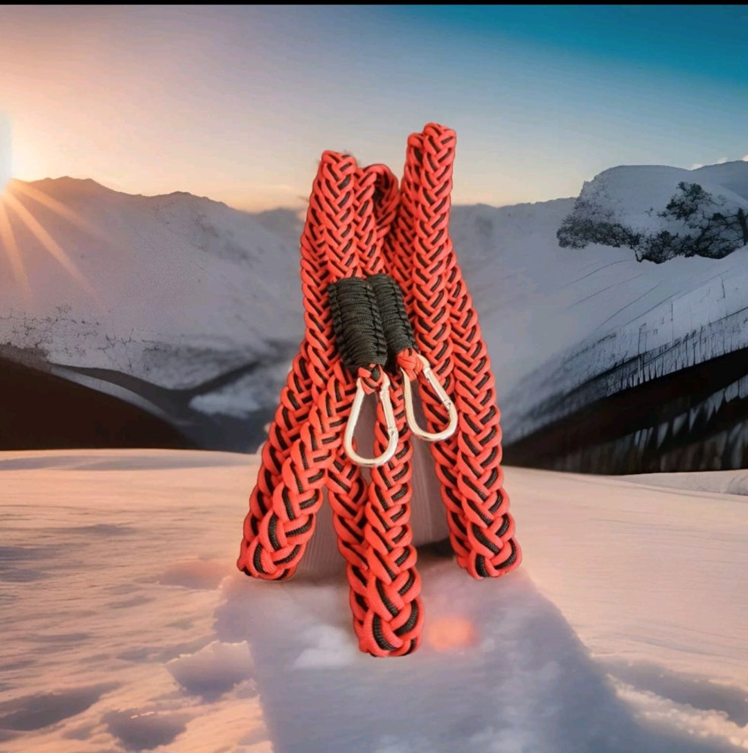 Bright Red and Black Coloured Handwoven Paracord Reins Any Size Made ...