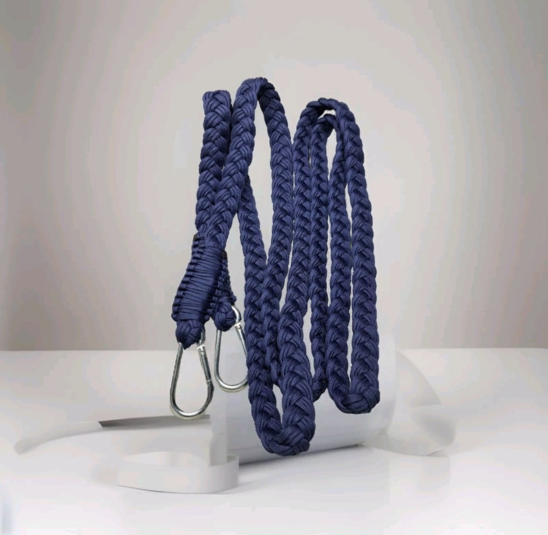 Dark Navy Blue Coloured Handwoven Paracord Reins Any Size Made Choice ...