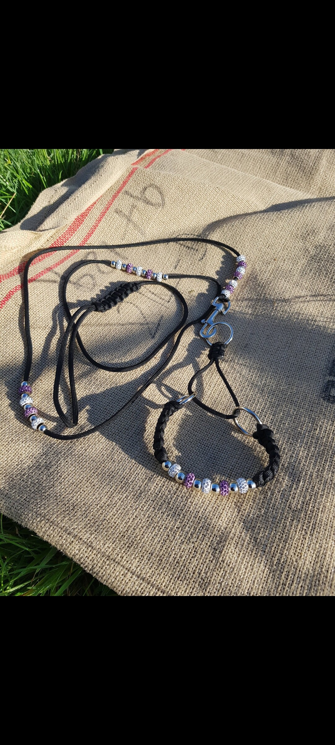 Beaded Dog Show Collar and Lead Set. Very Blingy Any Size or Colours ...