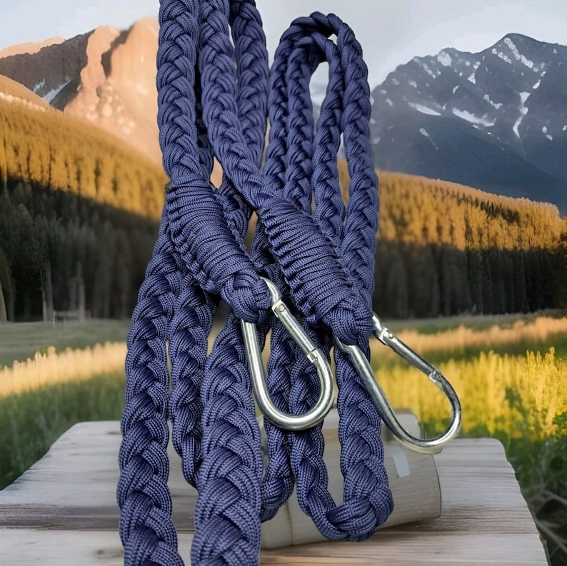 Dark Navy Blue Coloured Handwoven Paracord Reins Any Size Made Choice ...