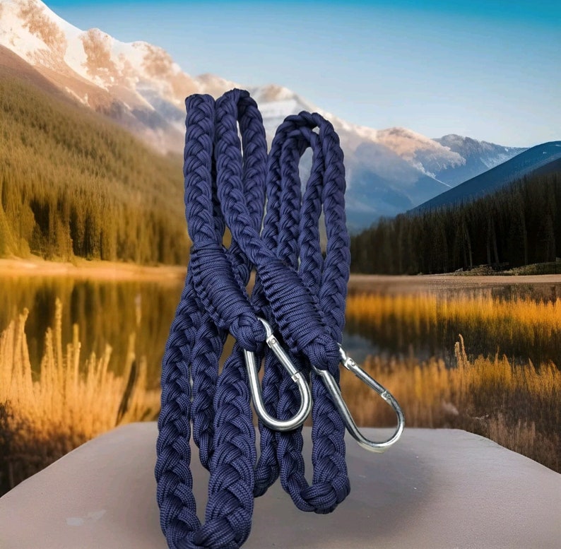 Dark Navy Blue Coloured Handwoven Paracord Reins Any Size Made Choice ...