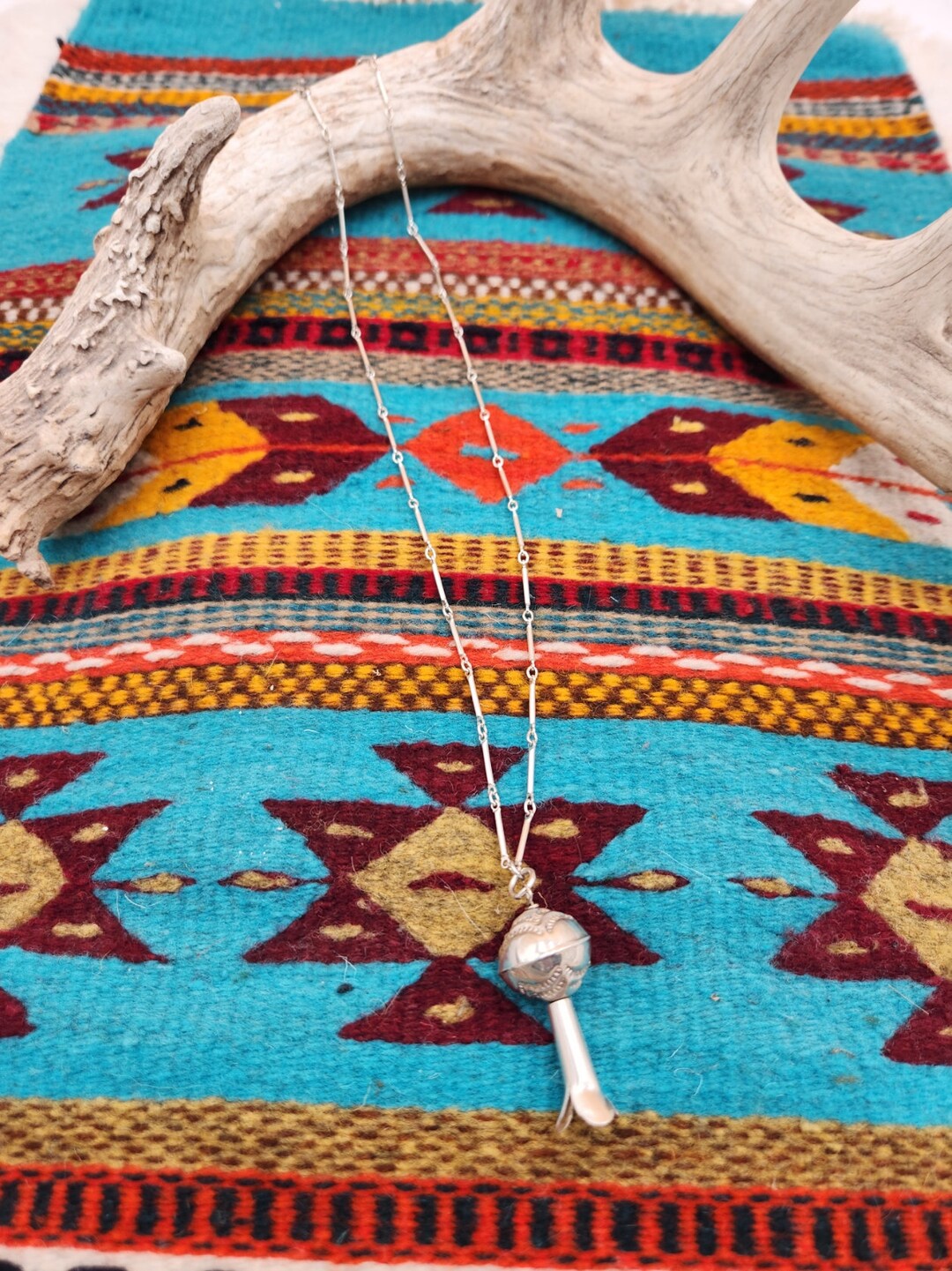 Sterling Squash Blossom Wired on 24 Inch Sterling Chain - Etsy