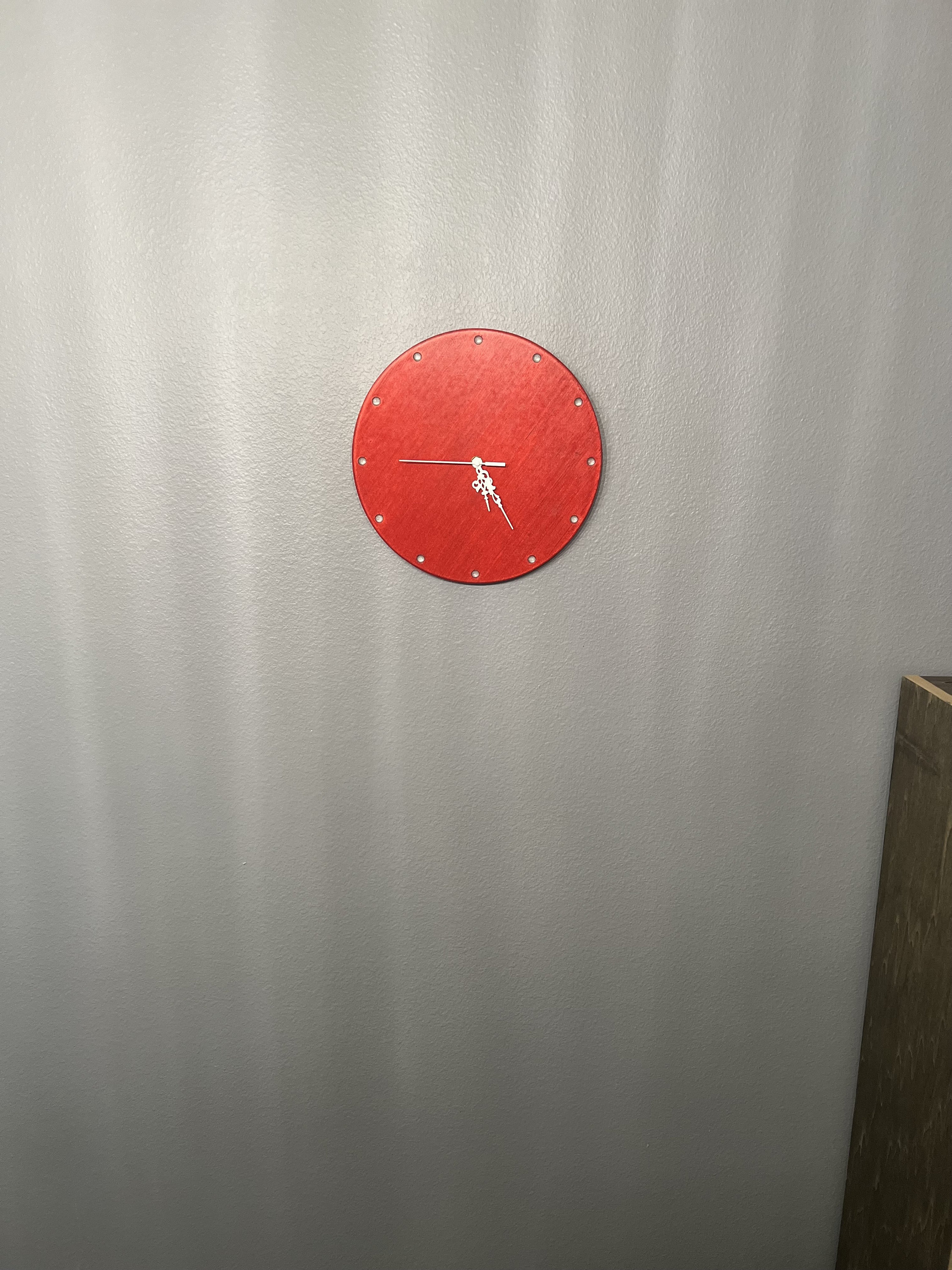 Wall Clock, Simple Red - Etsy