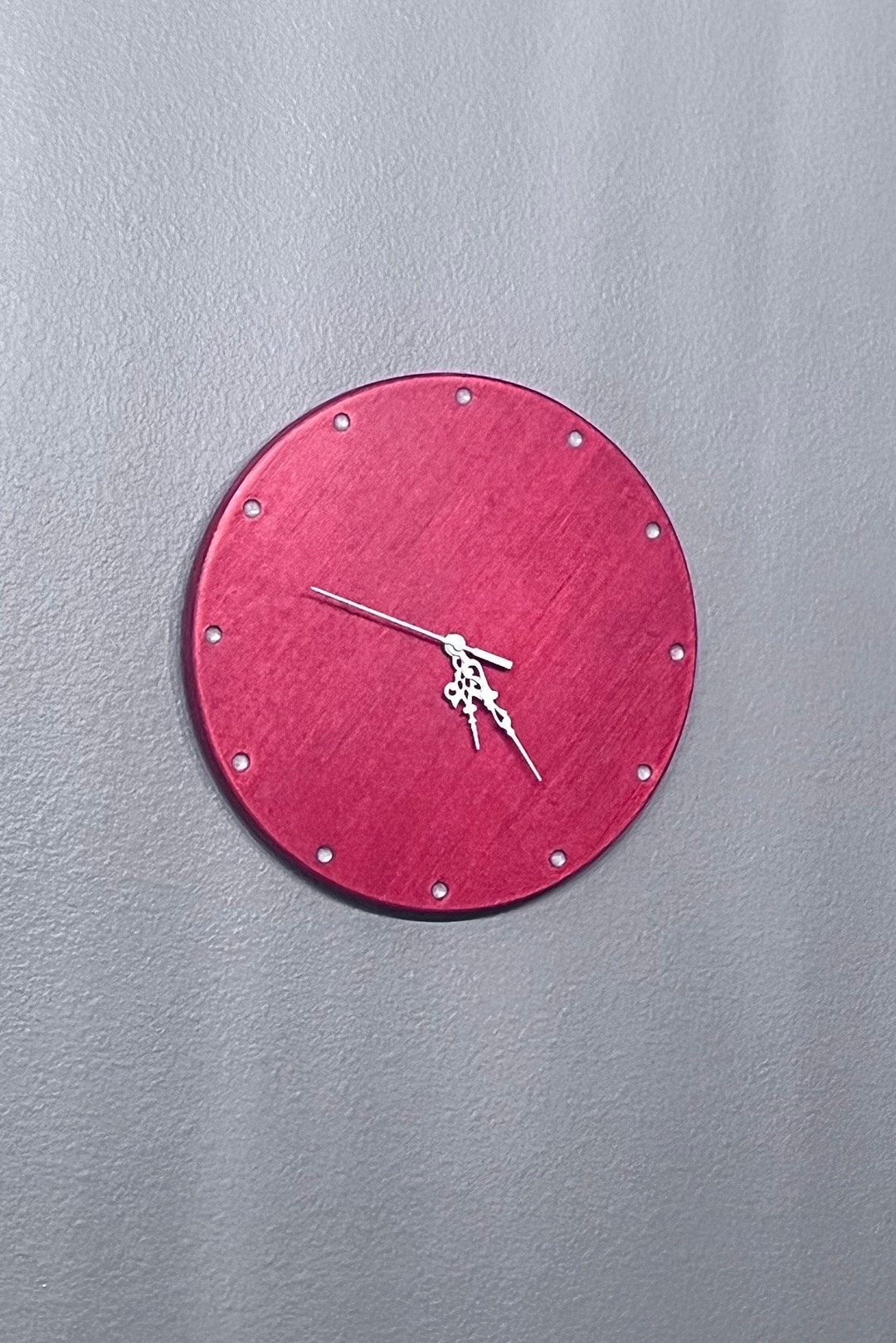 Wall Clock, Simple Red - Etsy