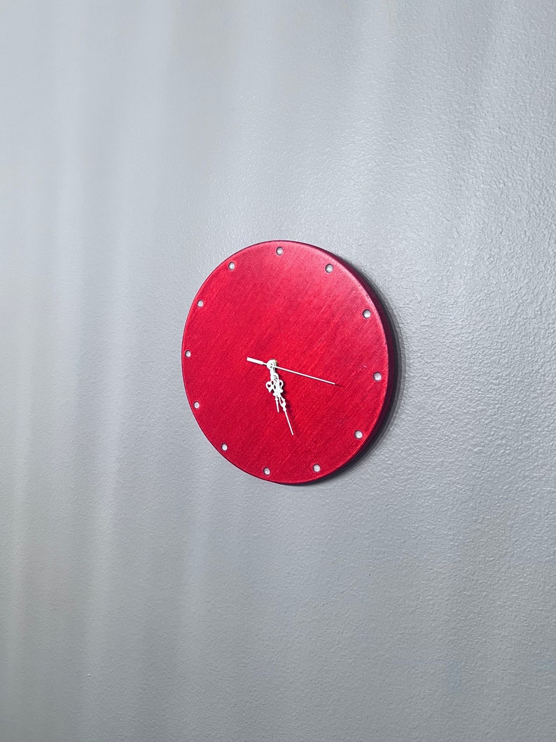 Wall Clock, Simple Red - Etsy