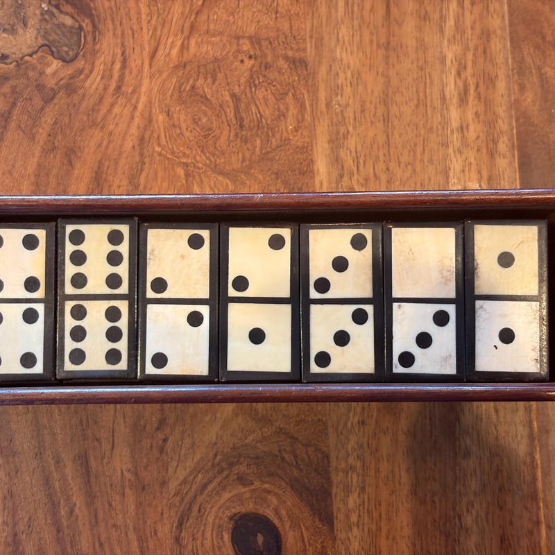 Bone & Ebony Dominoes - Etsy