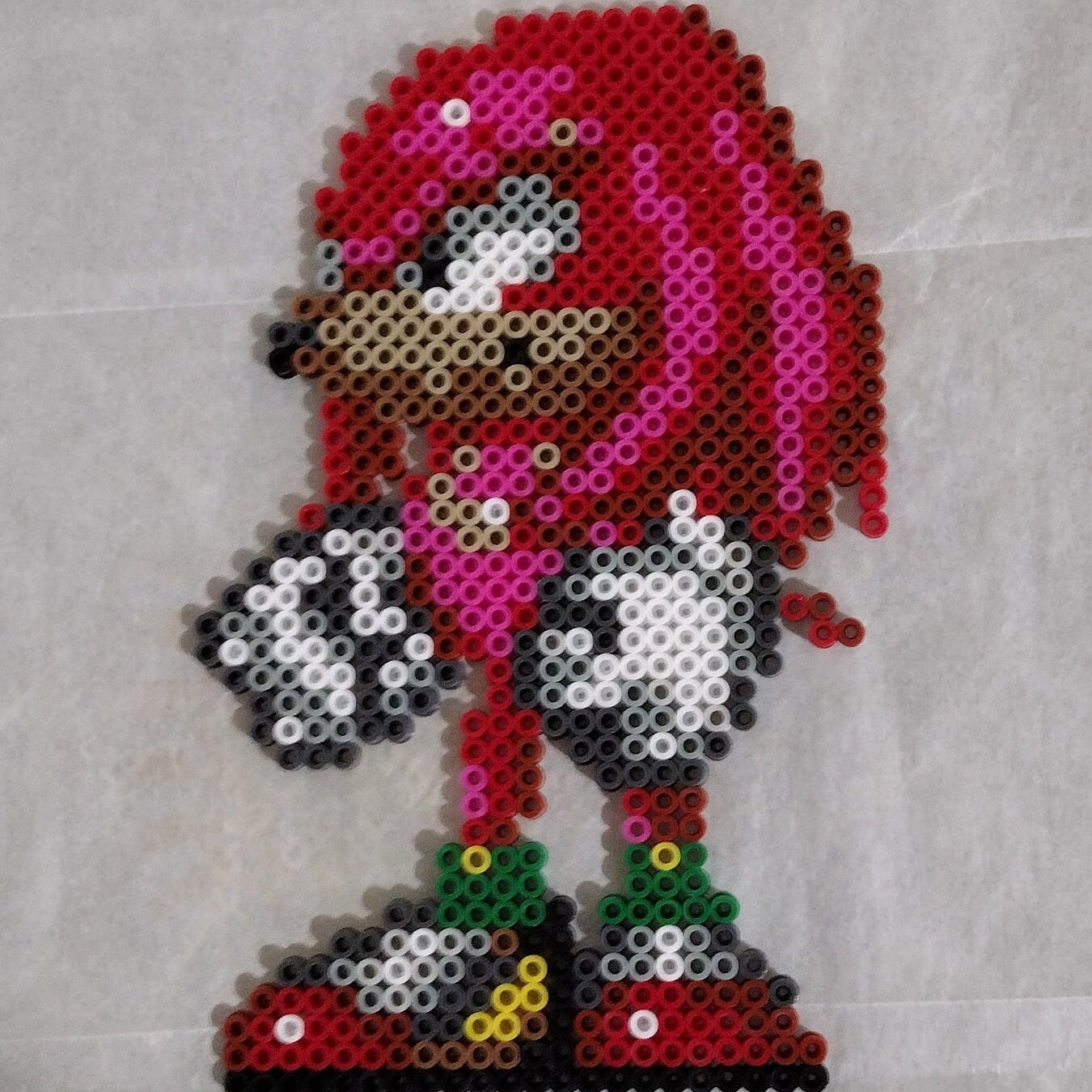 Knuckles the Echidna (sonic 3 & Knuckles) Sprite - Perler Bead Pixel ...