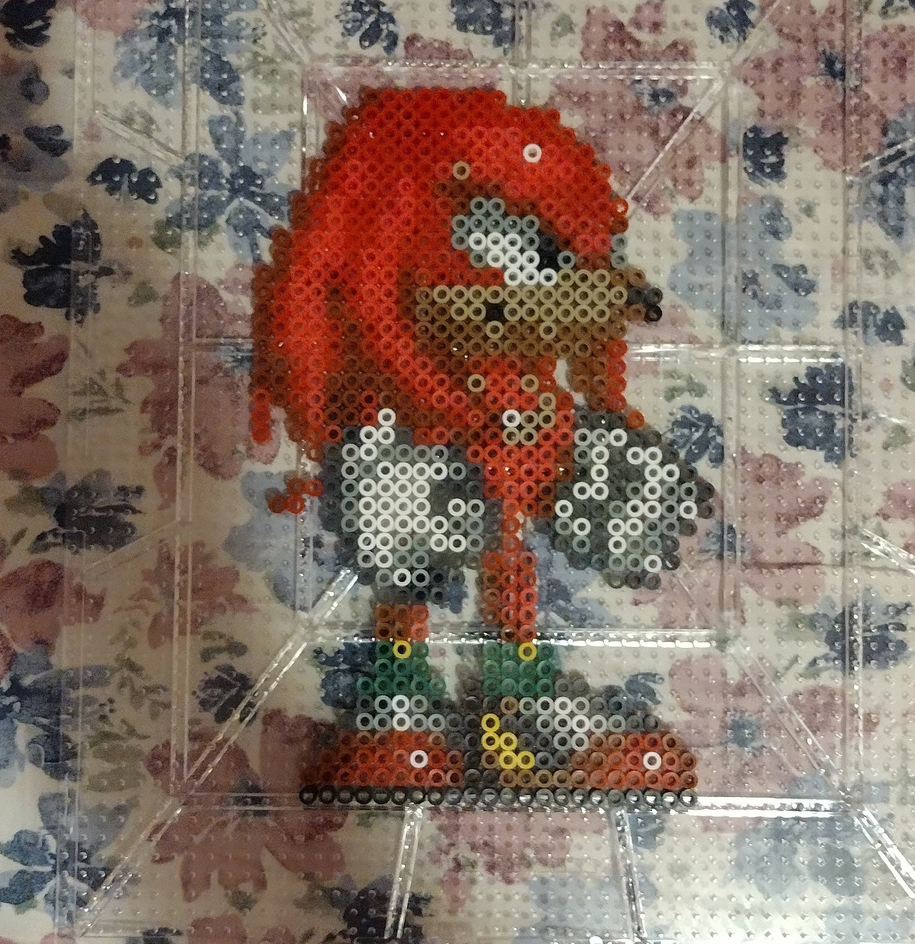 Knuckles the Echidna (sonic 3 & Knuckles) Sprite - Perler Bead Pixel ...
