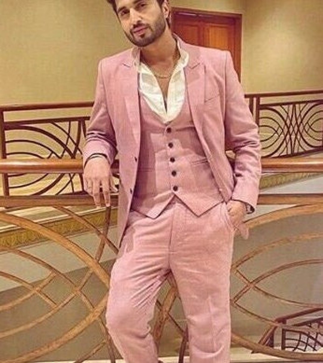 Premium Men Suit, Pink Rose 3 Piece Suit, Wedding Suit, Party Wear ...