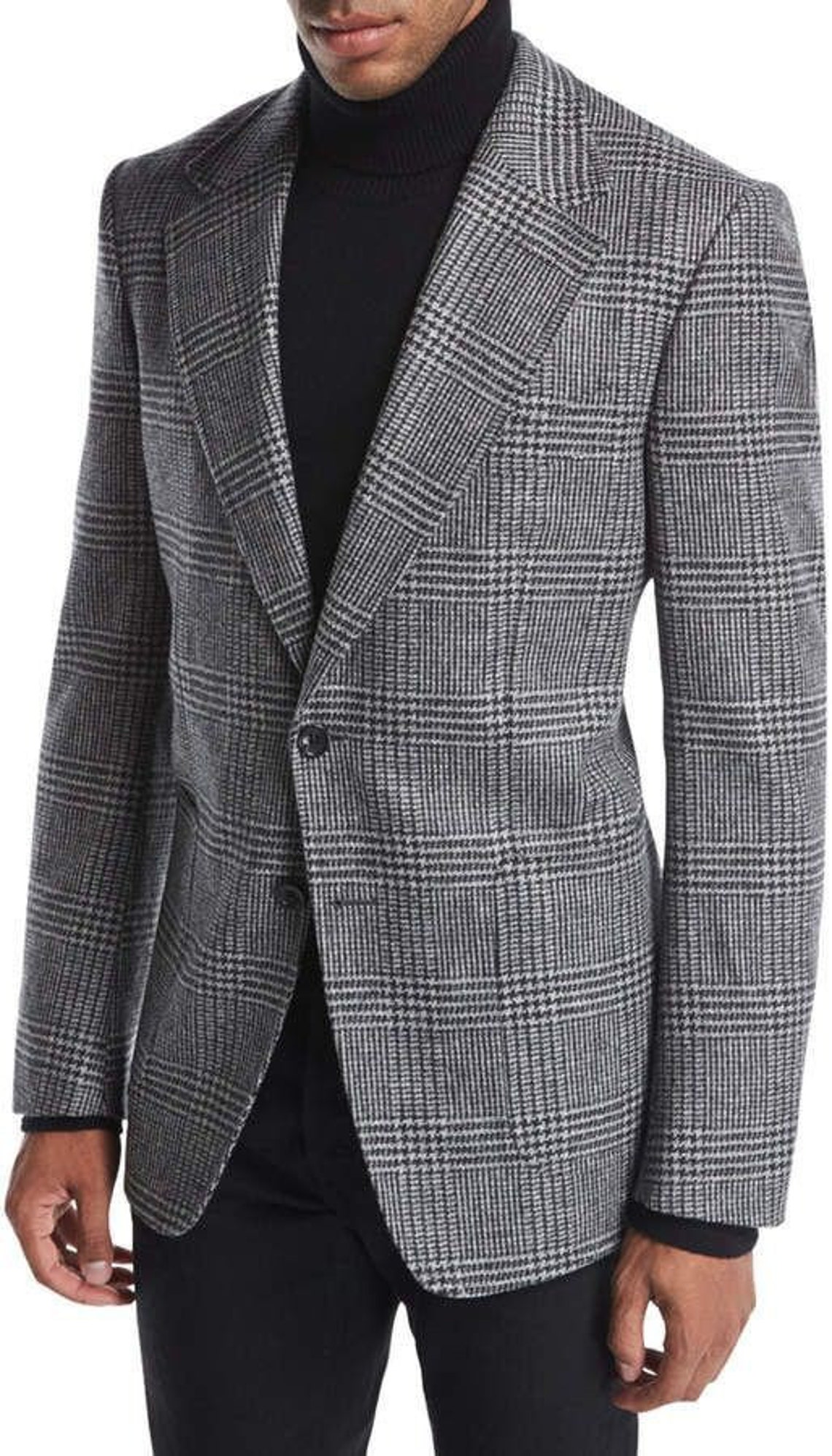 Men's Premium, Gray Checks Blazer /wedding Wear Jacket, Party Wear ...