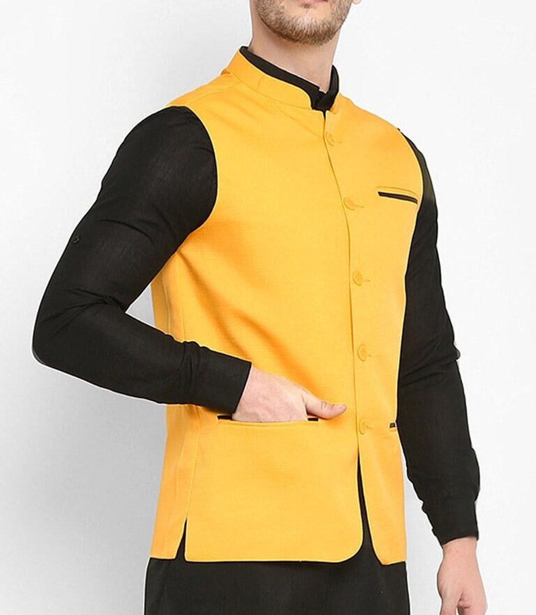Men's Wedding Yellow Jacket, Men's Party Wear Jacket, Nehru Jacket,modi ...