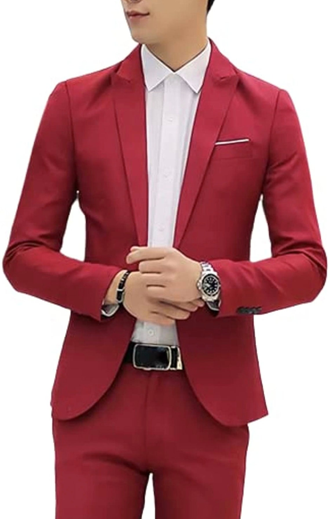 Maron Slim-fit Italian Cut Suit Men's 2 Piece Suit - Etsy