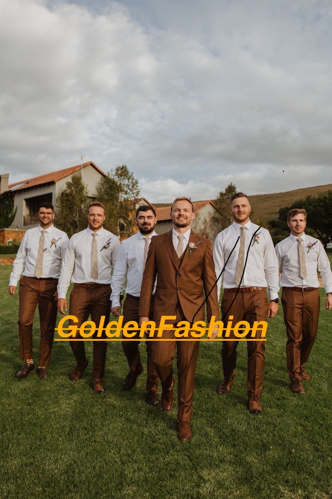 Men's Premium Rust Suit, 3 Piece Suits, Wedding, Party Wear Suits ...
