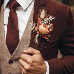 Premium Rust Men 3 Piece Suit, Men Wedding Clothes, Gromsmen and Groom ...