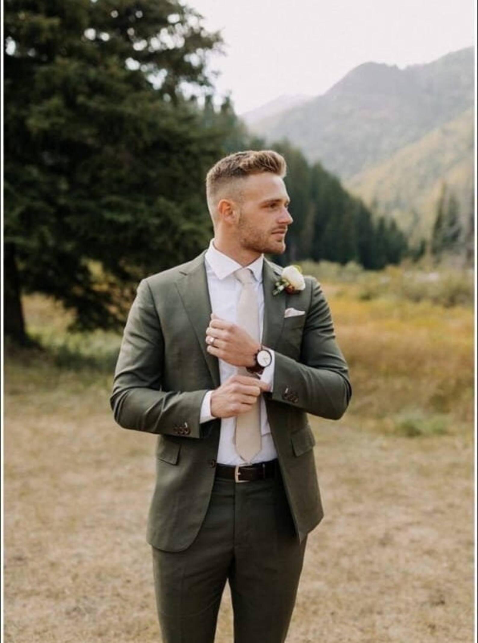 Men's Premium Suit, Green 2 Piece Suit, Wedding Clothes, Groom ...