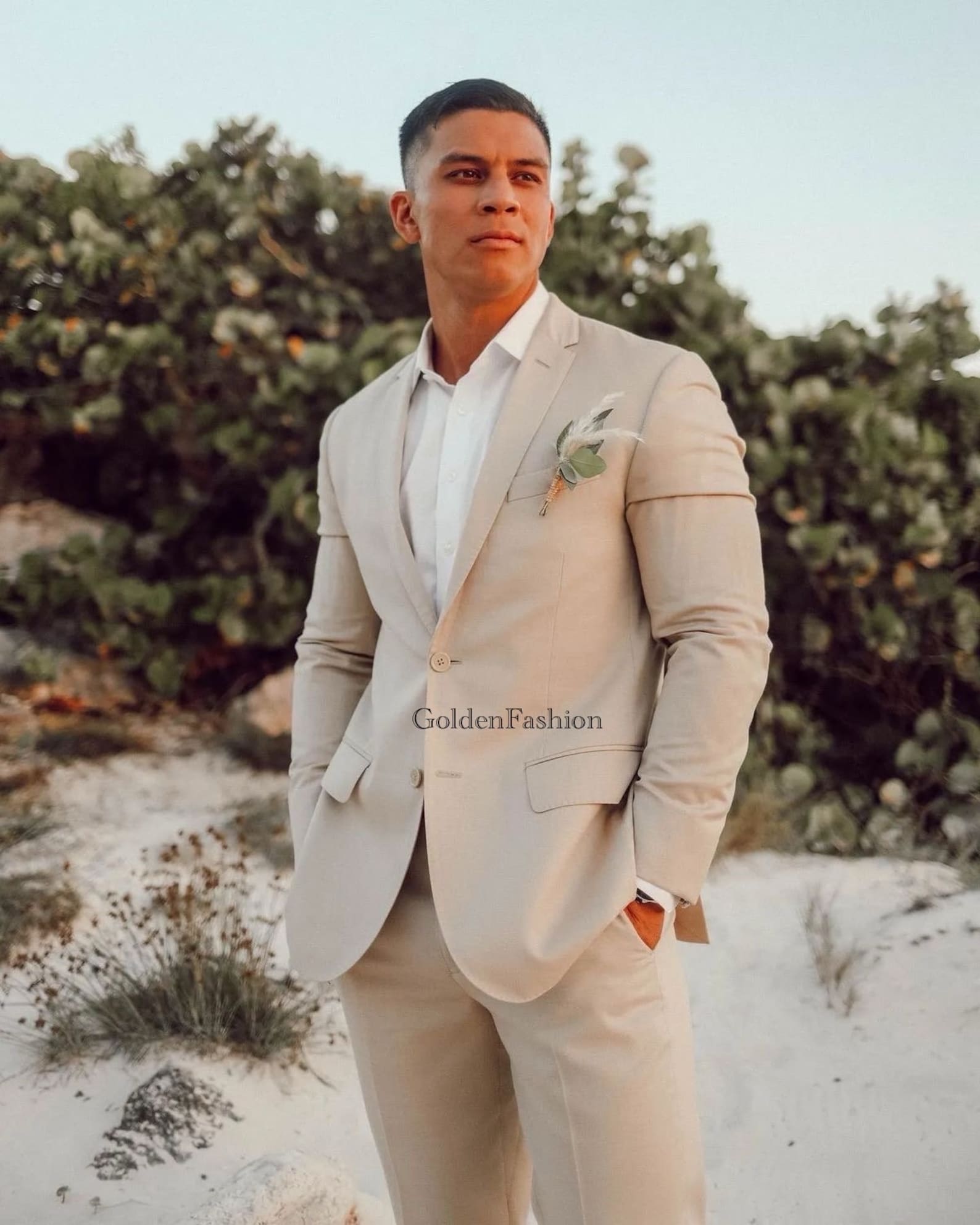 Mens Linen Suits, Groom's Suits Men's Clothing Men Suit Style 2 Piece ...