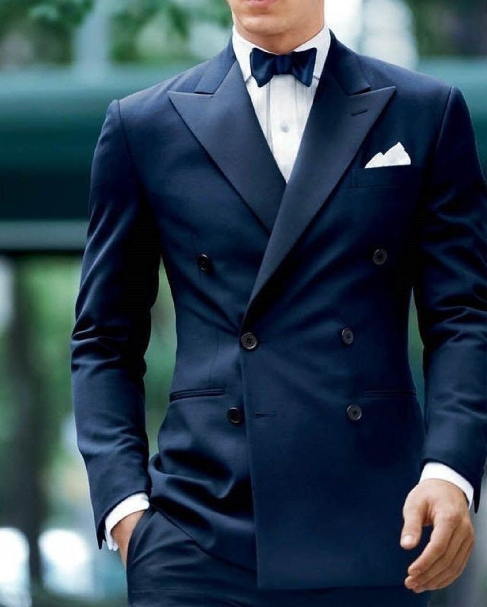 Blue Premium Suit/double Breasted Suit Wedding Clothes Party - Etsy