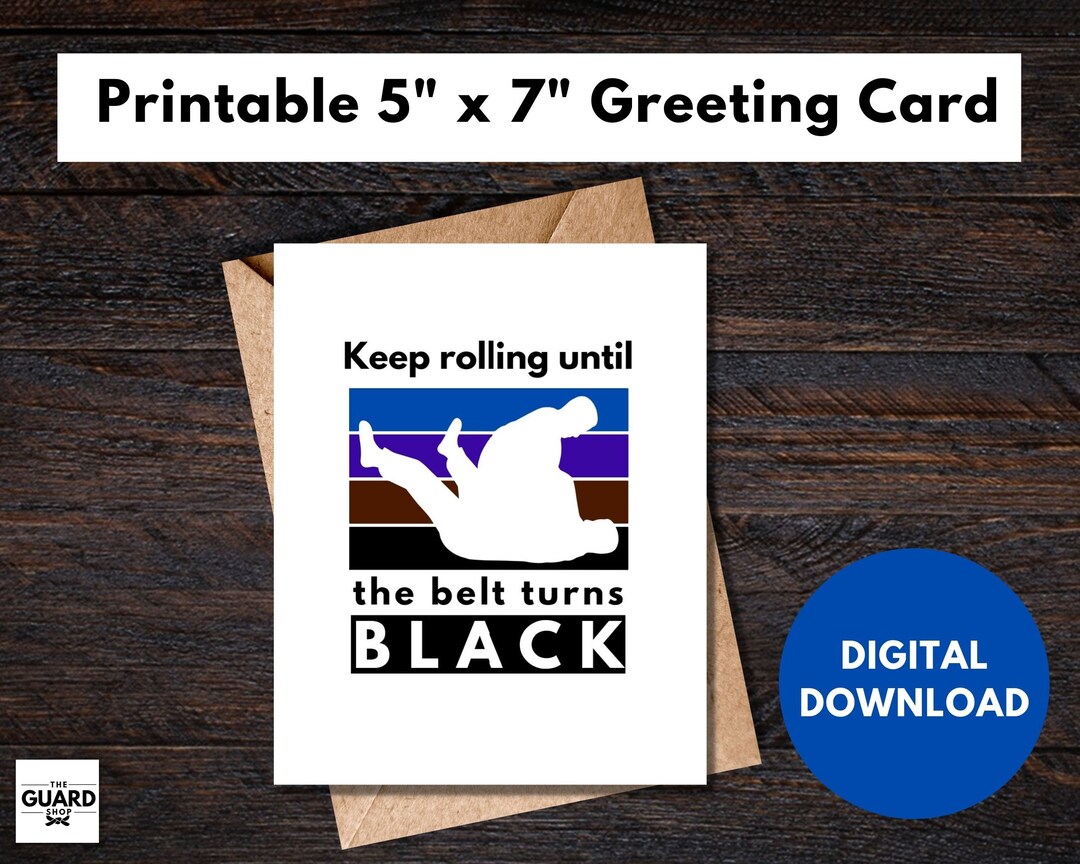 BJJ MMA Jiu Jitsu Belt Grading Greeting Card "keep Rolling" - Digital ...