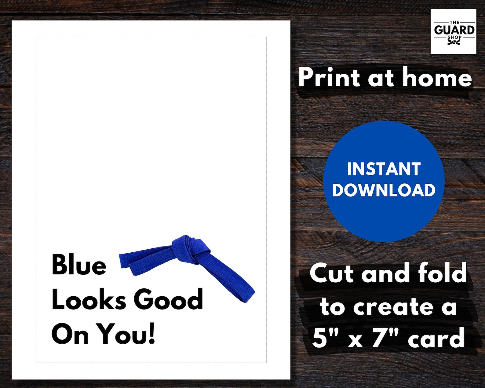 Printable BJJ Greeting Card Jiu-jitsu Blue Belt - Digital Download - Etsy