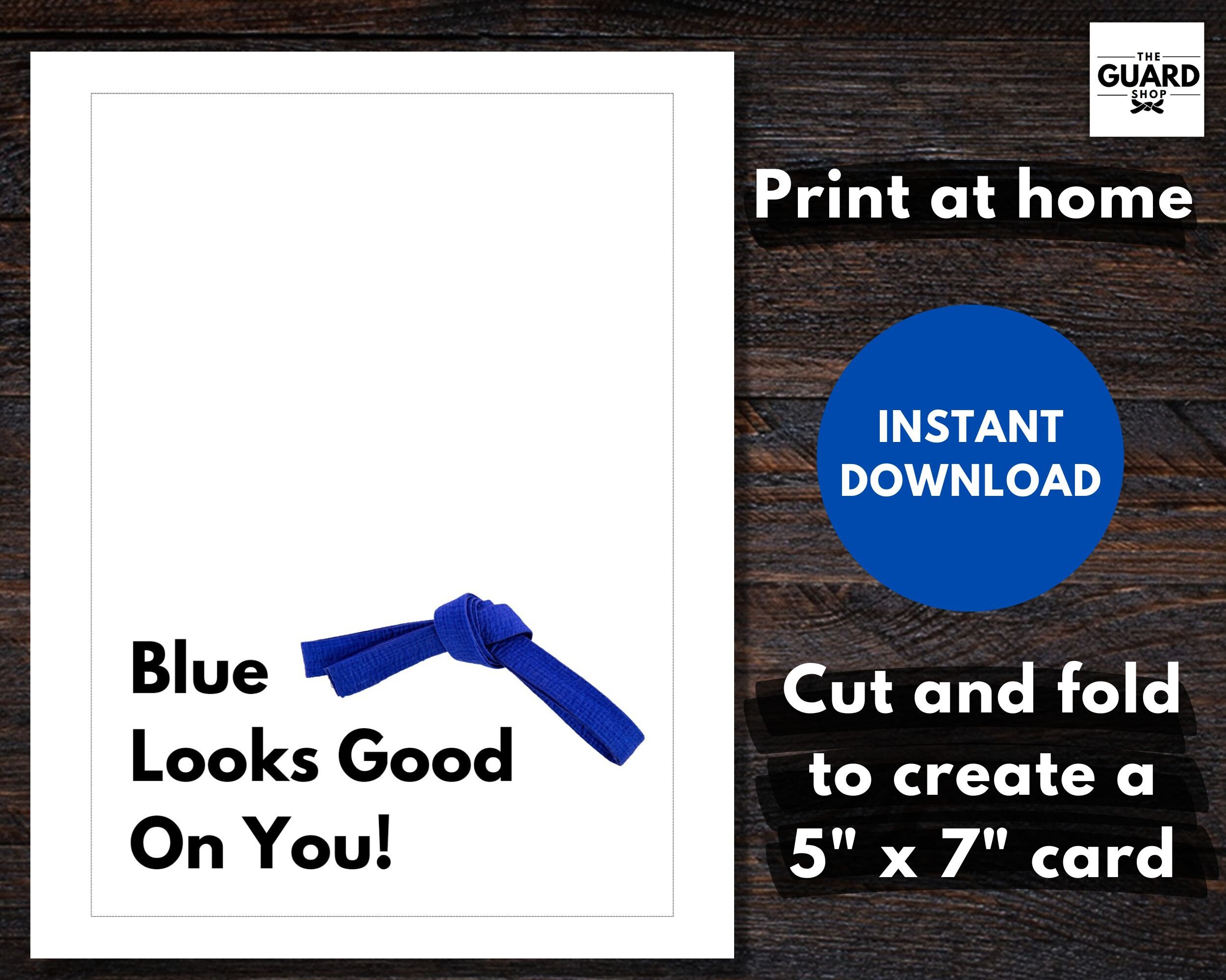 Printable BJJ Greeting Card Jiu-jitsu Blue Belt - Digital Download - Etsy