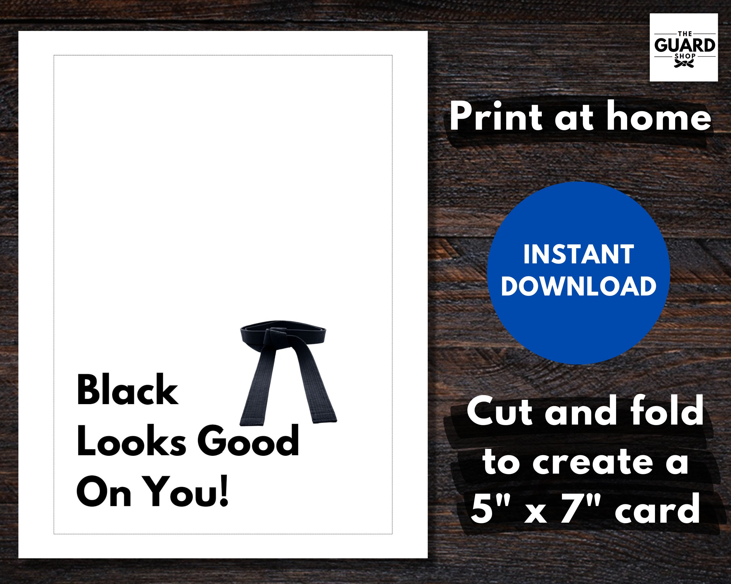 Printable BJJ Greeting Card Jiu-jitsu Black Belt - Digital Download - Etsy