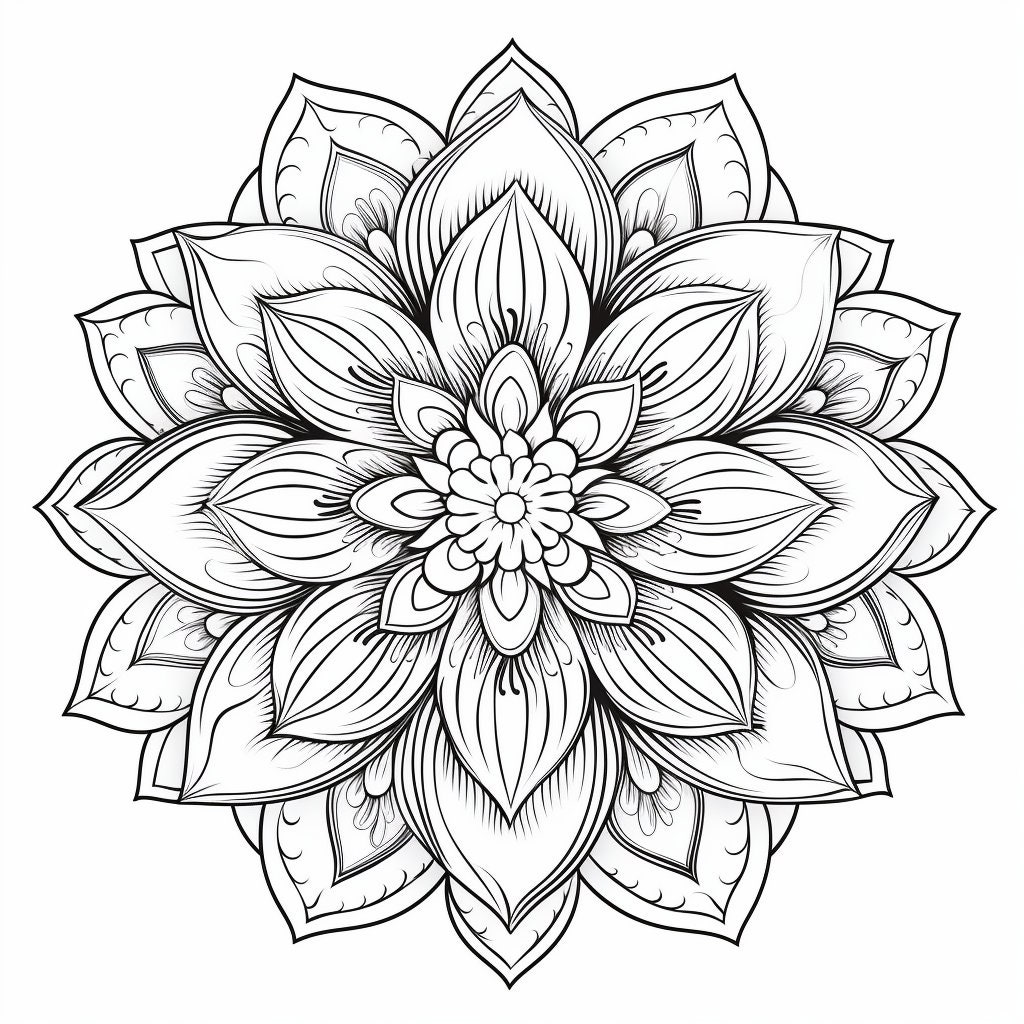 Floral Mandala Coloring Book 40 Pages - Etsy