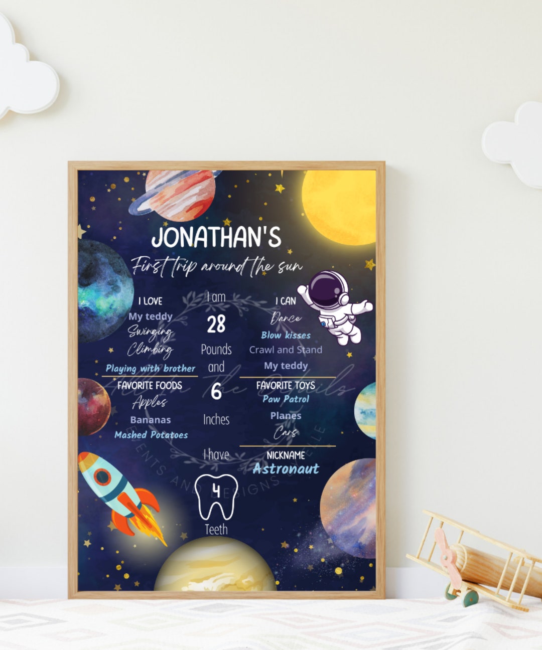 Space Milestone Chart Digital Download - Etsy