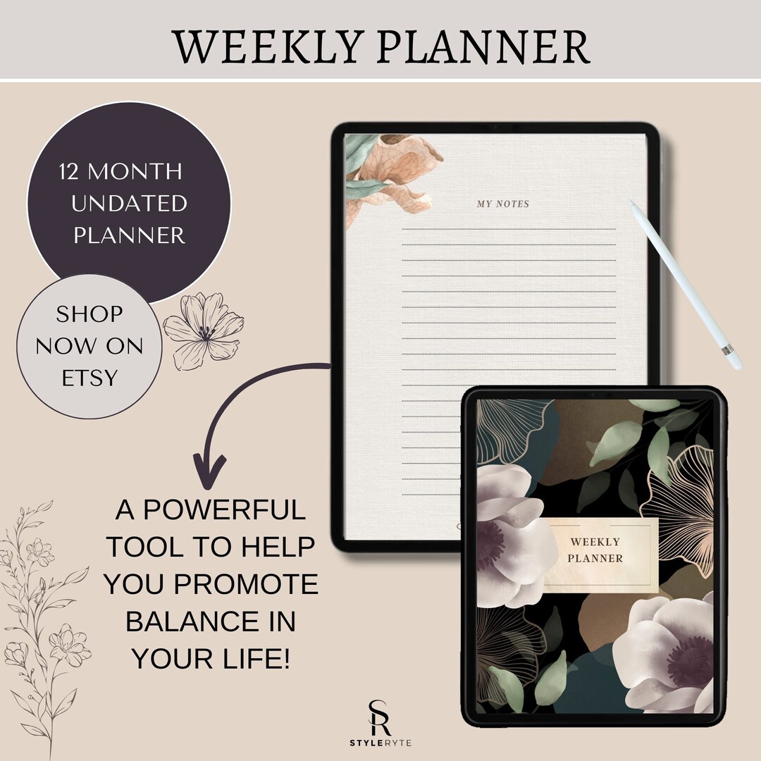 Customisable Weekly Planner, Digital Planner for Productivity, Undated ...