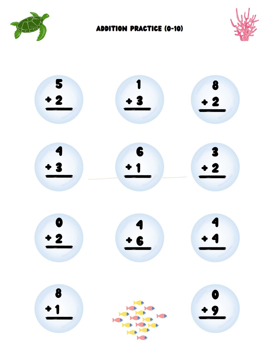 First Grade Ocean Addition and Subtraction - Etsy